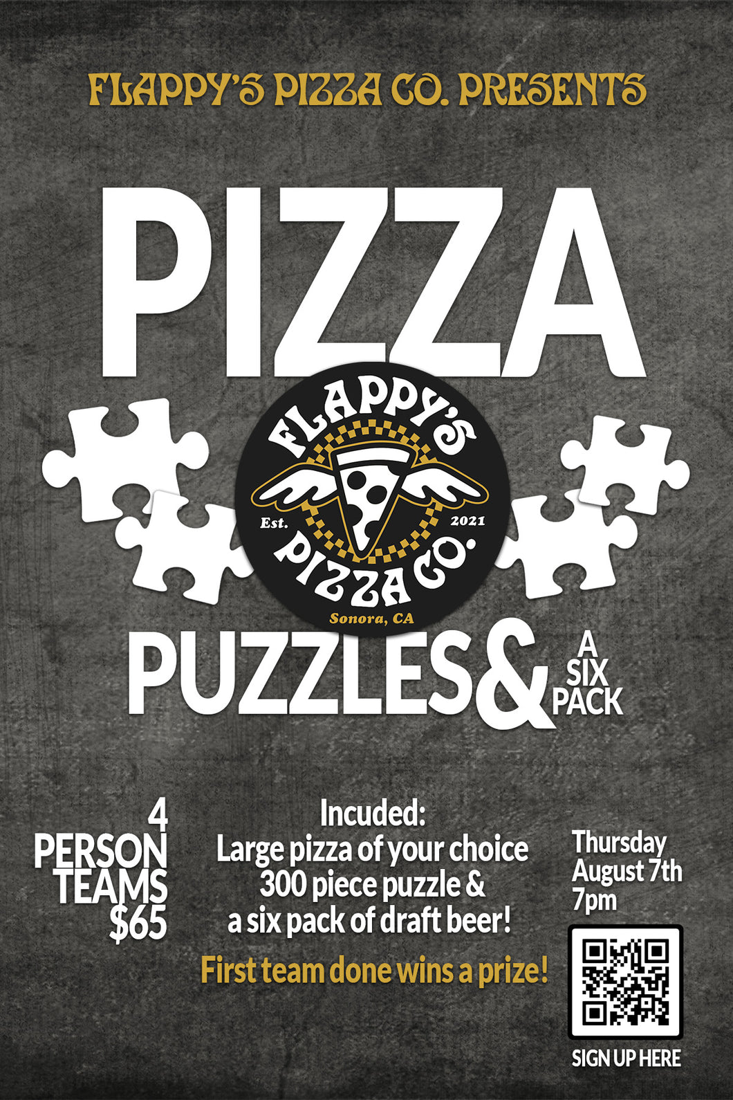 Pizza, Puzzles & A Six Pack - 8/7 – Flappy's Pizza Co.